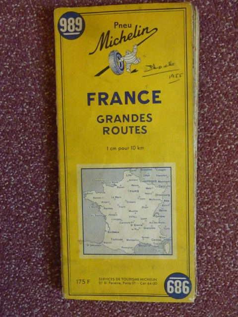 CARTE MICHELIN ANCIENNE N° 989 de 1955 EUR 10,00 - PicClick FR
