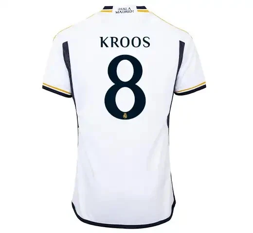 Camiseta Blanca Real Madrid Toni Kroos Con Parches De Champions League