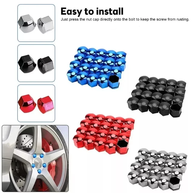 17-22MM ALLOY WHEEL Nut Bolt Covers Caps Universal Set For Any Car £5. ...