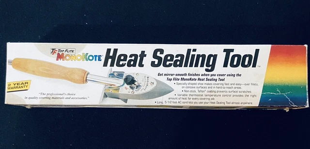 TOPFLITE MONOKOTE HEAT Sealing Iron Tool Topr2100 Hobbico With Box £83. ...