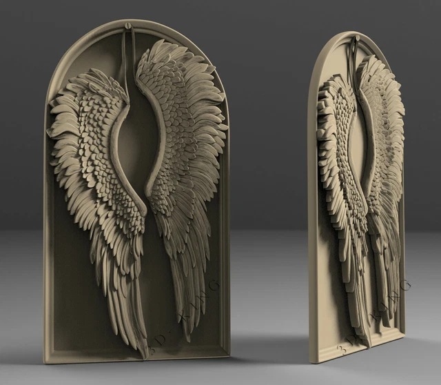 3d Stl Model Angel Wings For Cnc Router 3d Printer Engraver Carving