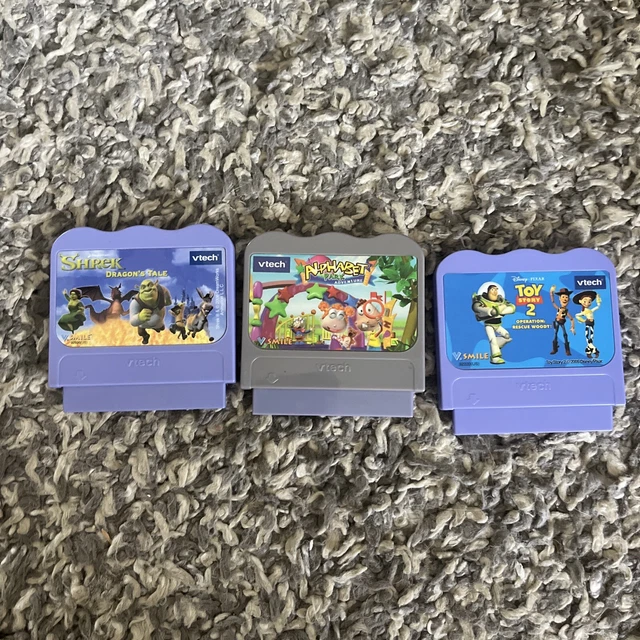 VTECH SMILE GAMES Cartridges Shrek Alphabet Toy Story 2 $25.00 ...