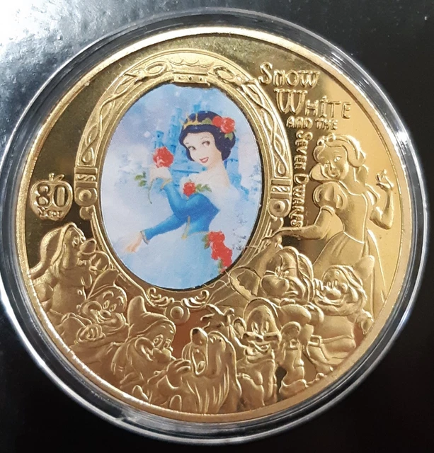 DISNEY SNOW WHITE and THE SEVEN DWARFS PROOF COLORED COIN. $9.95 ...