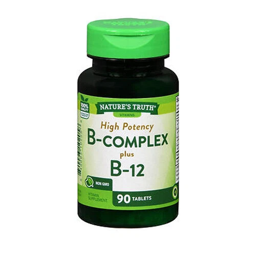NATURE'S TRUTH HIGH Potency B-Complex plus B-12 Tablets 90 Tabs By ...