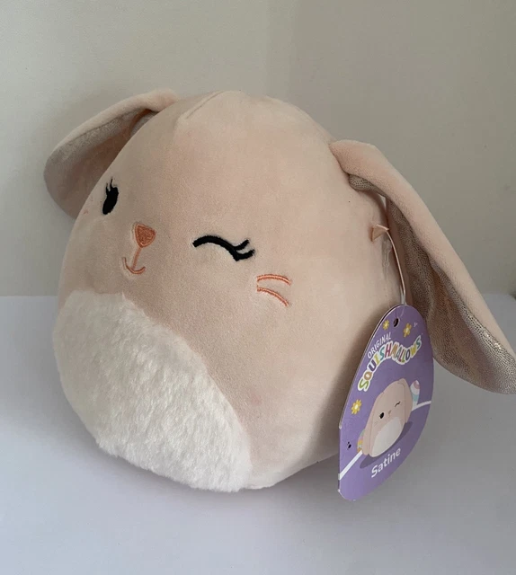 SQUISHMALLOW SATINE WINKING Peach Easter Bunny 8 ” £9.73 - PicClick UK