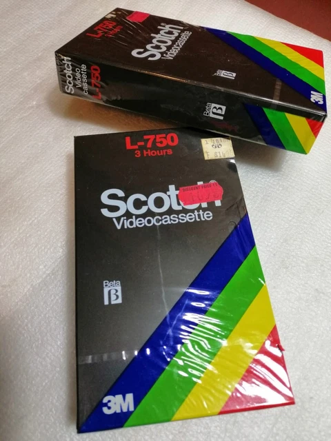 2 NEW SCOTCH L750 Shrink Sealed Beta Video Tapes to suit Betamax ...