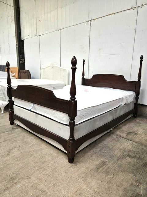 STAG DOUBLE BED Frame 4ft6 Mattress Double Bed Base 4FT6 WOODEN ...