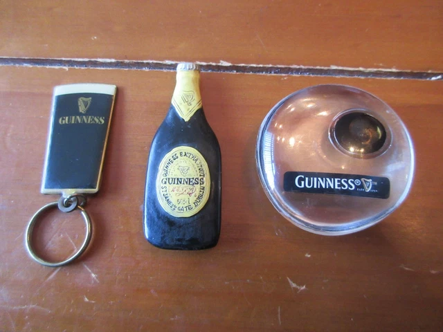 GUINNESS NOVELTY PROMO items. Paperweight, keyring,fridge magnet. Pre ...