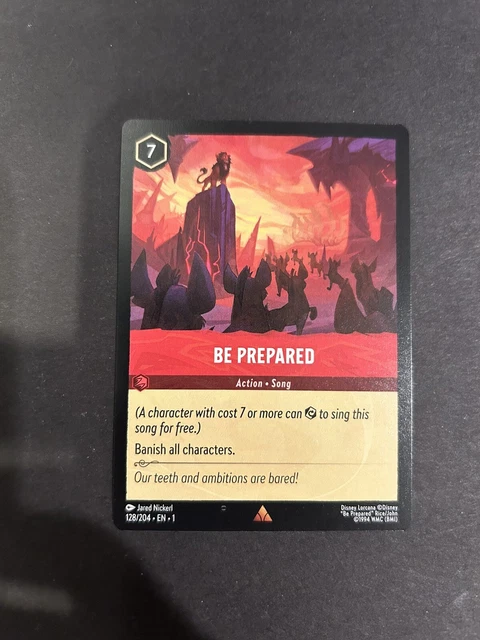 DISNEY LORCANA TCG Be Prepared 128/204 The First Chapter Rare Non Foil ...