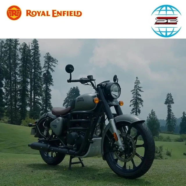 ROYAL ENFIELD CLASSIC/BULLET/350 Black Airfly Engine Guard &Silver ...