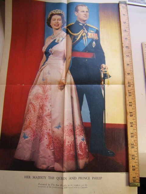 VINTAGE 1959 STAR Weekly Magazine Pull-Out Poster Queen Elizabeth ...