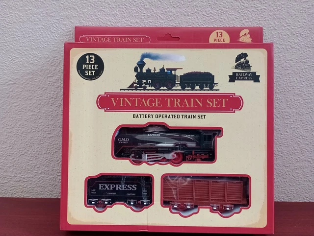 VINTAGE RETRO CLASSIC Battery Operated Train Set With Tracks Ideal For ...