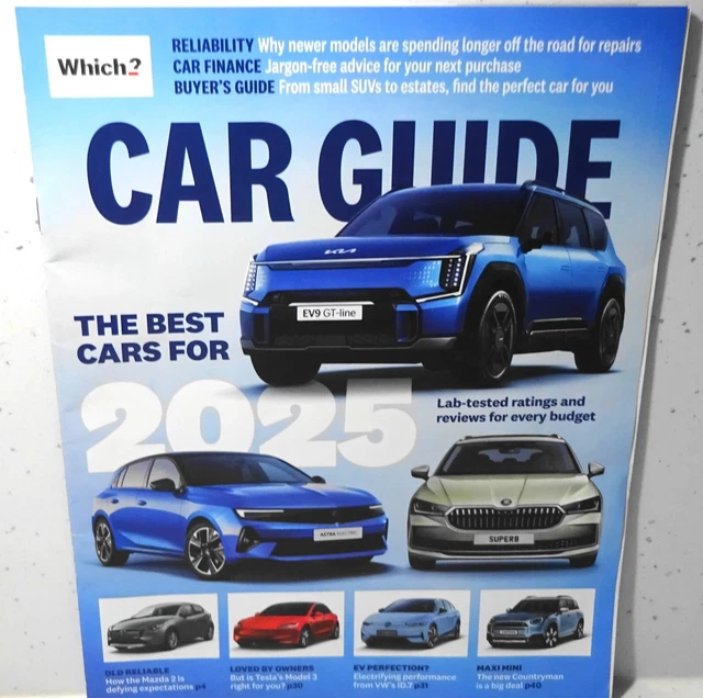 WHICH? MAGAZINE Car Guide Magazine February 2025, Best Cars for 2025 £3 ...