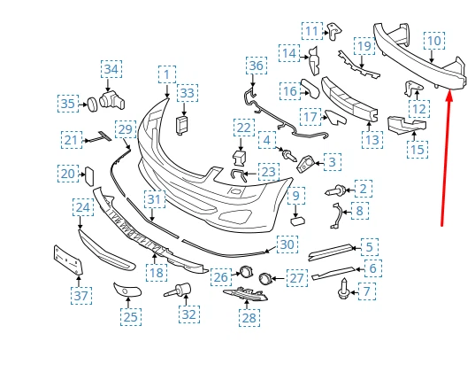 OEM MERCEDES-BENZ S-CLASS W221 Front Bumper Crash Bar A2216203186 2011 ...