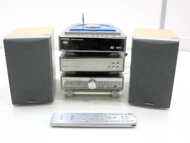 HITACHI AX-M130 DAB/FM Radio, CD Player, 2 Bare Wire Speakers, NEEDS ...