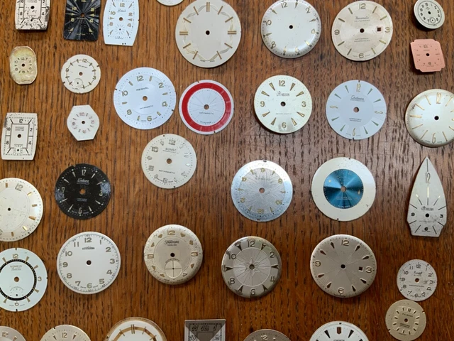 FORTY PLUS VINTAGE Wrist Watch Dials Used 1940'S 1950'S 1960'S Retro £ ...