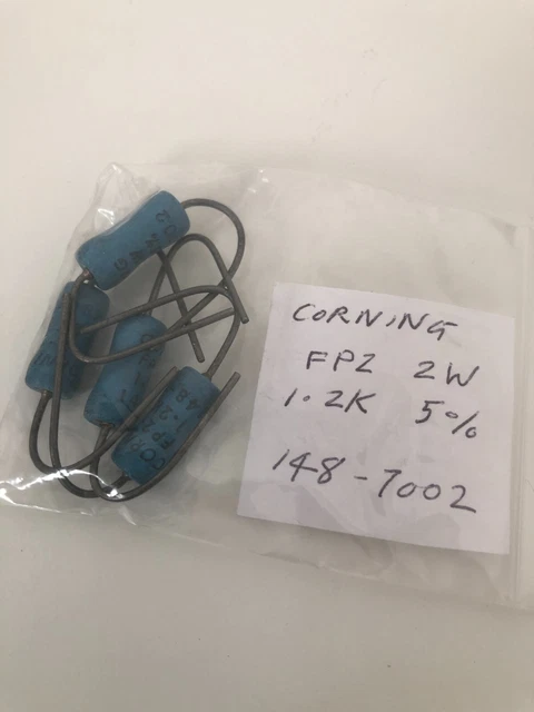 4 X CORNING resistors FP2 2W 1.2K OHM 5% Vintage 148 7002 Vintage New ...