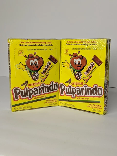 40 PC ORIGINAL Pulparindo Mexican Candy, Tamarindo Flavor, Sealed Box ...