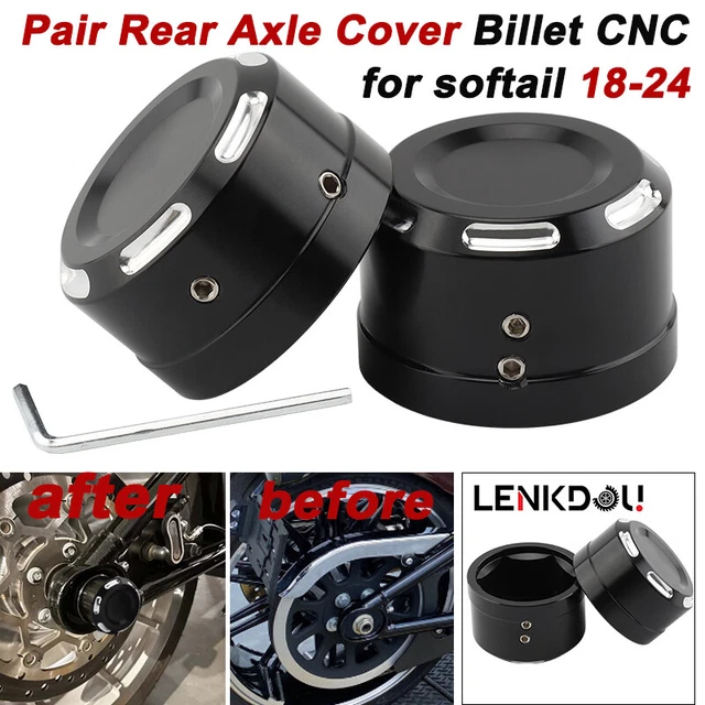 REAR AXLE CAP Nut Bolts Covers For Harley Softail Breakout Fat Boy ...