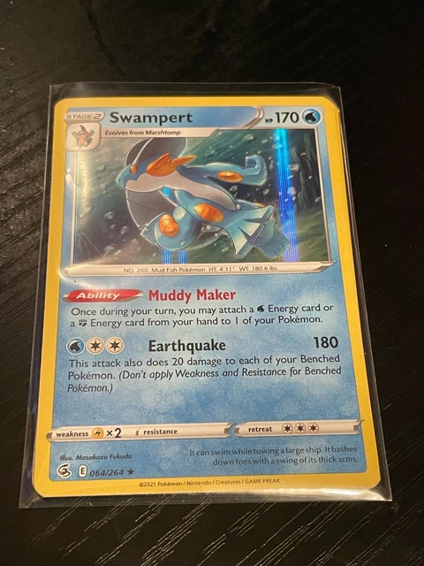 POKÉMON JCG SWAMPERT Fusion Strike 064/264 Reverse Holo Rare Neuf dans ...