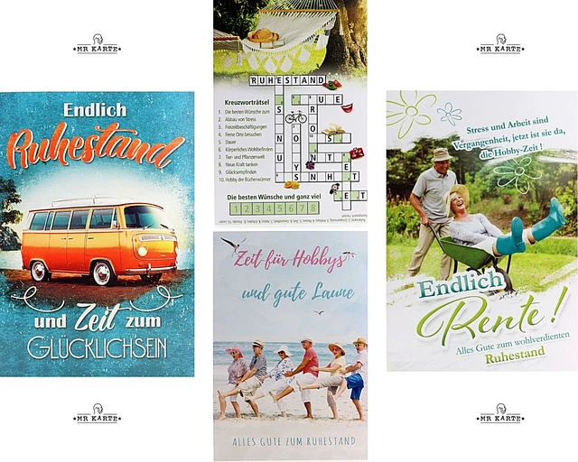 KARTE ZUR RENTE Ruhestand Rentner Karte Zeit Hängematte ...