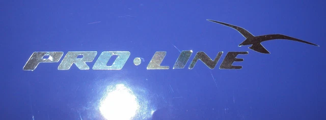 2 PROLINE BOAT DECALS Chrome Marine Vinyl set 50 inch pro line stickers ...
