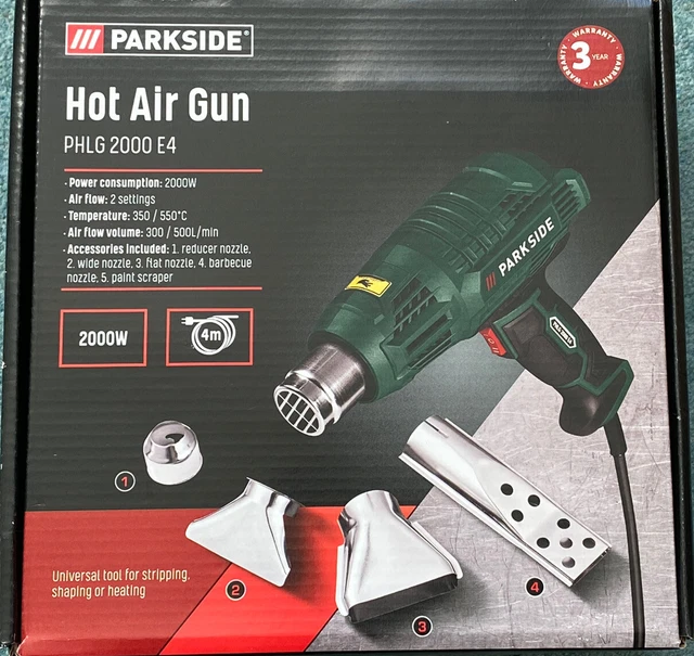 PARKSIDE HOT AIR Gun 5 Accessories PHLG 2000 E4 Heat Paint Scraper ...