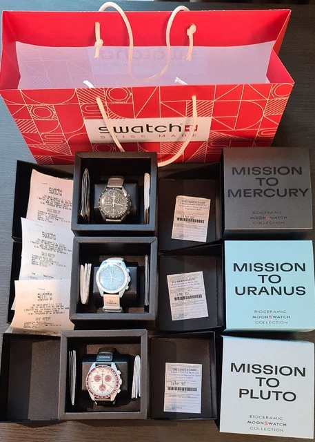 OMEGA X SWATCH Speedmaster MoonSwatch Collection of 3 - Mercury Pluto ...