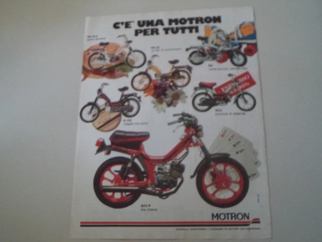 ADVERTISING PUBBLICITÀ 1983 MOTRON 50 RA PLX/RA G1/SA/R 102/RCV/SV3 R ...