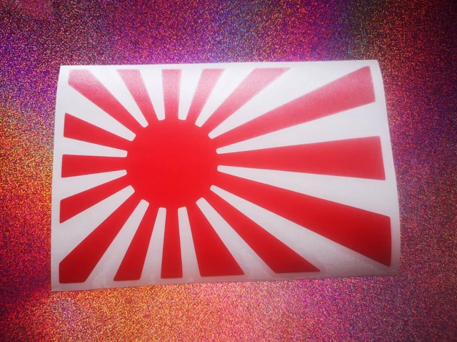 RISING SUN JDM japan flag decal Car Sticker 125mm x 75mm RED Reflective ...