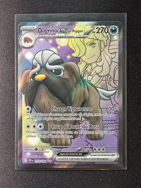 CARTE POKÉMON DOGRINO Ex Full Art de Pepper Rivalités Destinées 218/182 ...