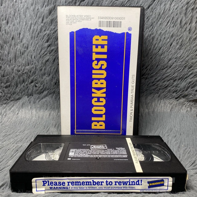 BLOCKBUSTER VIDEO VHS Clamshell Timon & Pumbaa True Guts Movie Rental ...