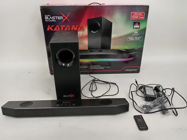 KATANA SOUND BLASTER Pro Gaming Soundbar & Subwoofer With Original Box ...