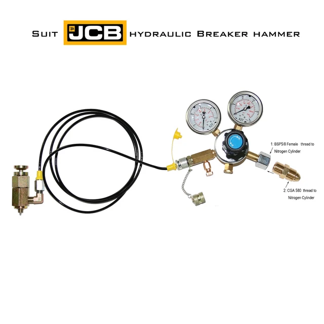 NITROGEN GAS CHARGING test kit for JCB hydraulic Breaker hammer £199.00 ...