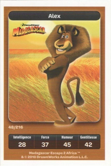 DISNEY CROSSROADS MADAGASCAR Alex 48 / 216 Playing Card #Ckdb £1.04 ...