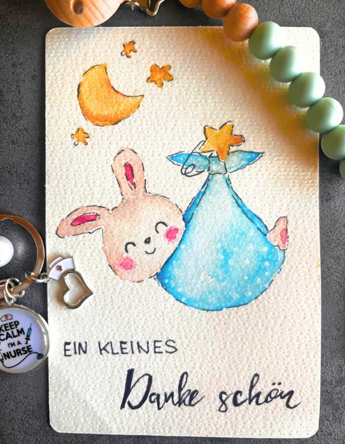 POSTKARTE I DANKESKARTE I Danke schön an Arzt I Hebamme I Freunde I ...