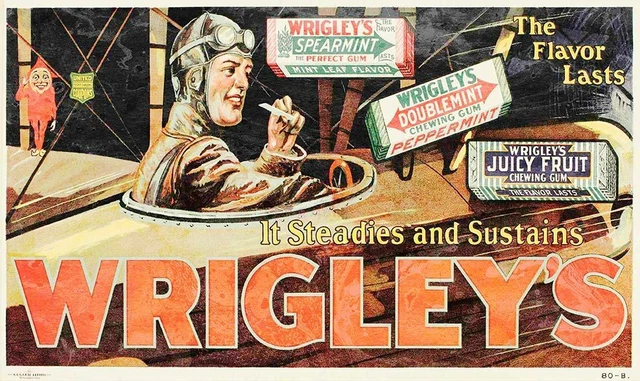 WRIGLEYS CHEWING GUM Airline Pilot Heavy Duty Usa Made Metal ...