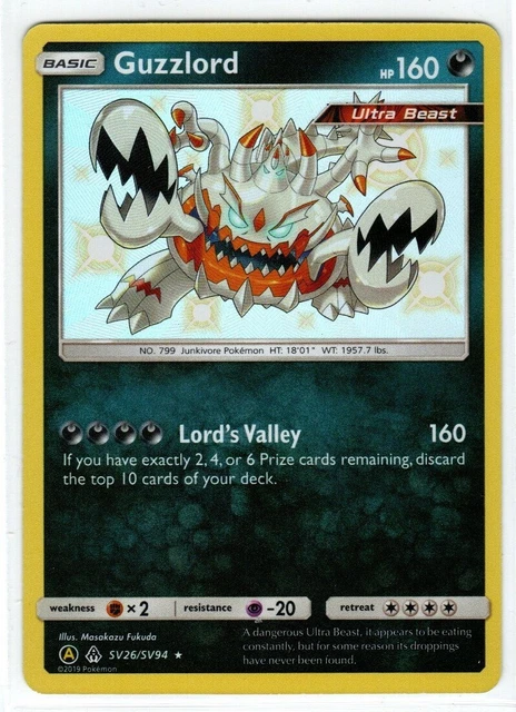GUZZLORD - SV26/SV94 - Pokemon Hidden Fates Sun & Moon Shiny Rare Card ...