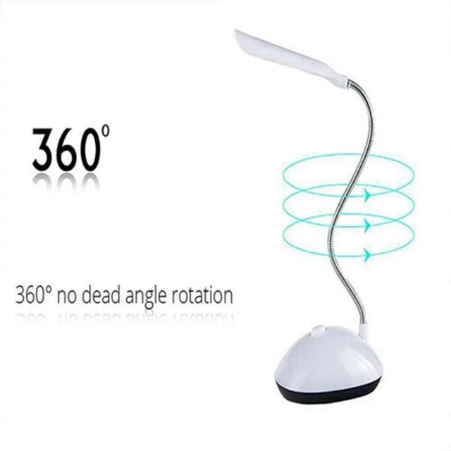 FLEXIBLE LED READING-LIGHT Dimmable Desk Battery Operated Bedside Table ...