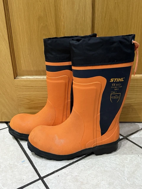 STIHL CUT RESISTANT Chainsaw Rubber Safety Boots With Steel Toes - Size ...