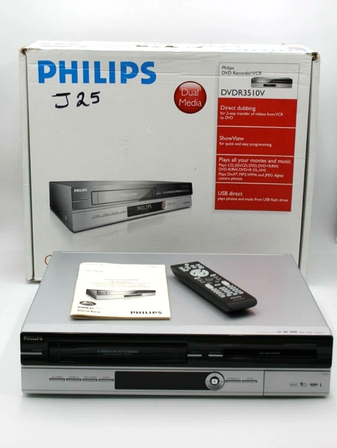 PHILIPS DVDR3510V DVD Video Recorder Player VHS Combo Copy Tapes To ...