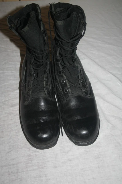 BRITISH ARMY ISSUE, Black Leather Wellco Jungle/Combat Boots, 8.5 Mint ...