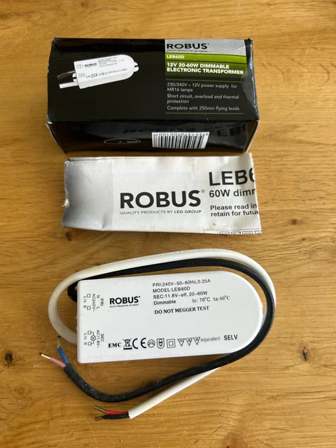 ROBUS LEB60D 12V 20-60W Dimmable Electric Transformer Lighting EUR 11 ...