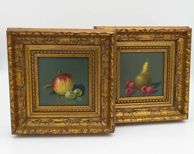 PAIR OF STILL life fruit paintings by Fermor £80.00 - PicClick UK