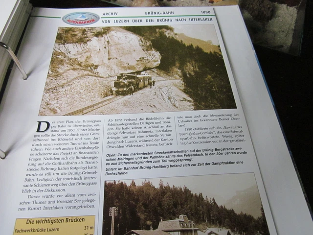 ALPENBAHNEN ARCHIV BRÜNIG Bahn Luzern Brünig Interlaken 1888 Schweiz ...