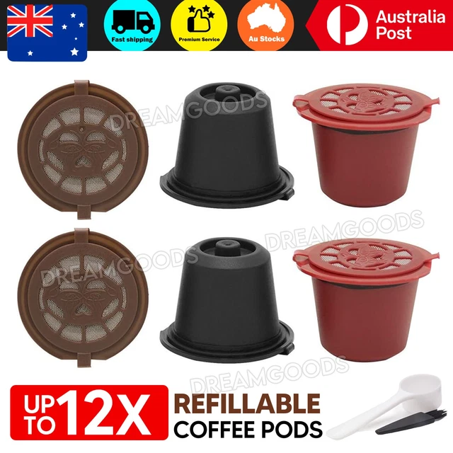 6/12X REFILLABLE REUSABLE Coffee Filter Capsule Pods For Nespresso ...