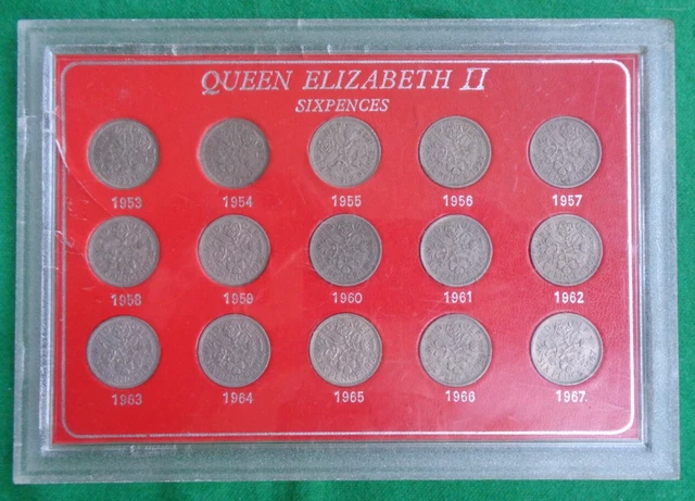 QUEEN ELIZABETH II Sixpences Cased Coin Set - 1953-1967 £7.99 - PicClick UK