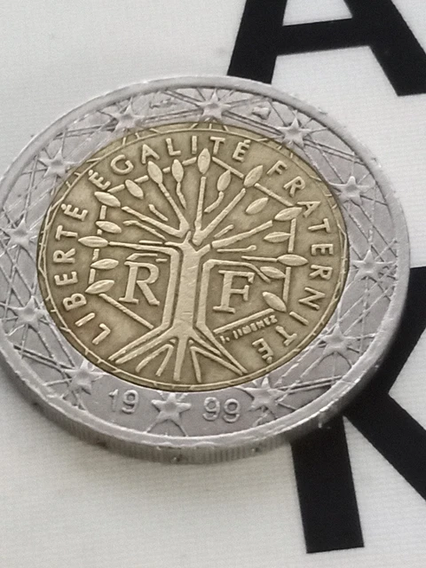 2 EURO MÜNZE - Frankreich Liberte Egalite Fraternite RF 1999 ...