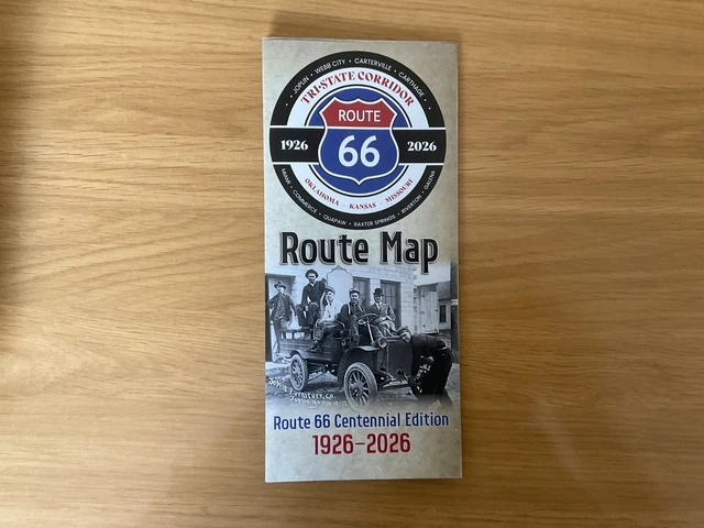 ROUTE 66 CENTENNIAL Edition Route Map, 1926-2026, Tri-state Corridor £ ...