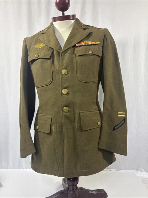 MEN'S VTG WWII US Army Air Force Uniform Wool Tunic Jacket Sz 38 R WW2 ...